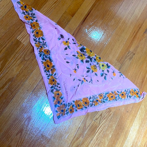 Dior | Accessories | Christian Dior Scarf Silk Damaged Baby Pink | Poshmark